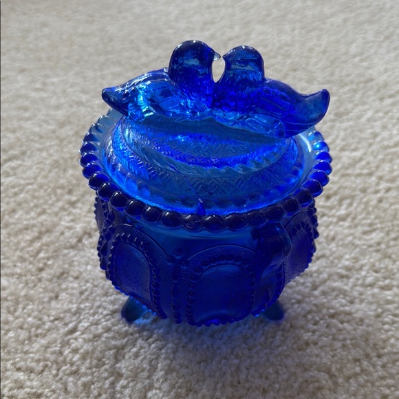Source Unknown | Accents | Cobalt Blue Glass Trinket Box Or Candy Jar ...